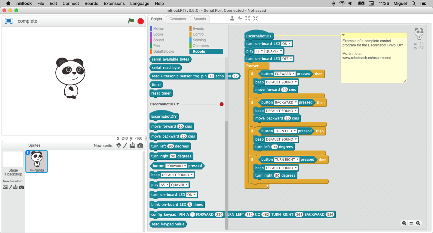Programando o Escornabot con mBlock-3 – ROBOteach